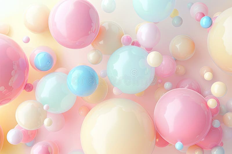 Soft, Pastel-colored Bubbles of Various Sizes, Creating a Playful and ...