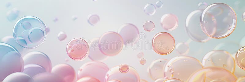 Soft, Pastel-colored Bubbles of Various Sizes, Creating a Playful and ...