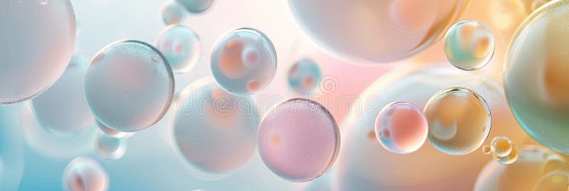 Soft, Pastel-colored Bubbles of Various Sizes, Creating a Playful and ...