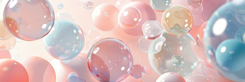 Soft, Pastel-colored Bubbles of Various Sizes, Creating a Playful and ...