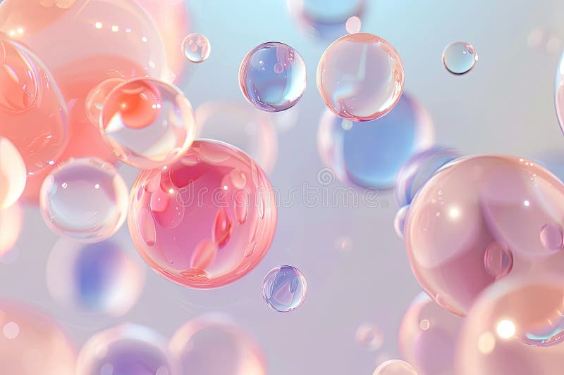 Soft, Pastel-colored Bubbles of Various Sizes, Creating a Playful and ...
