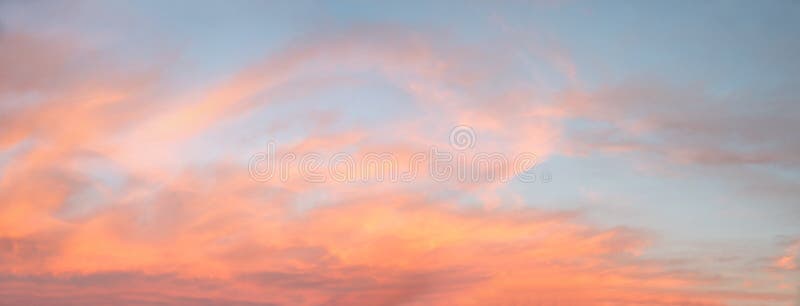 Soft Pastel Colored Sunset Sky Panorama Stock Image - Image of color ...