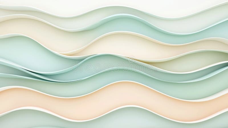 Soft Pastel Colors Blend Seamlessly in a Wavy Striped Pattern, Forming ...