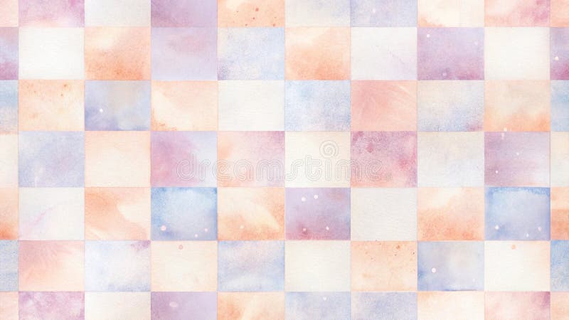 Pastel Watercolor Checkerboard Pattern Background Stock Illustration ...