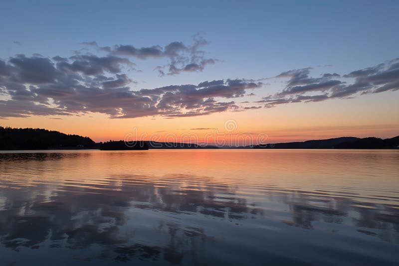 Subtle Pastel Reflections on a Calm Lake at Sunset, Perfect for ...