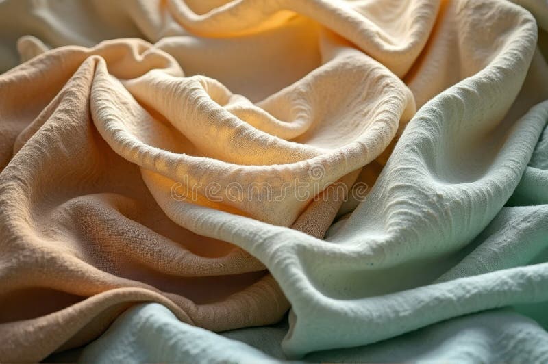 Soft Pastel Fabric Texture with Warm Lighting and Gentle Folds Stock ...