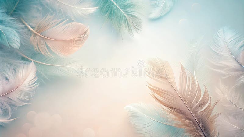 Soft Pastel Feathers on a Dreamy Background Ideal for Design Projects ...