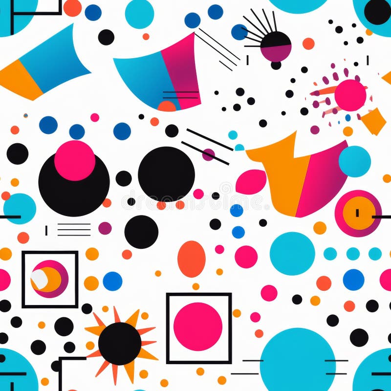 Soft Pastel Geometric Shapes on a Coordinate System Circles, Squares ...