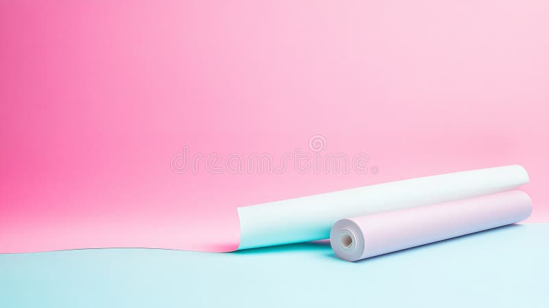 Soft Pastel Gradient Background with Holographic Paper Rolls for Trendy ...