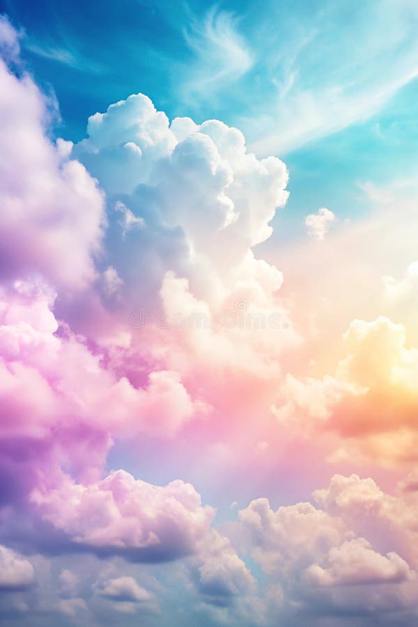 Soft Cloudy Gradient Pastel Abstract Sky Background Stock Illustration ...