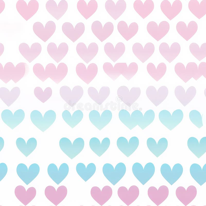 Soft Pastel Gradient Heart Pattern Where Hearts Gently Fade One Another ...