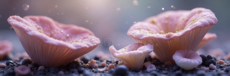 Soft Pastel Hues Envelop Delicate Fungal Forms, Harmony, Abstract ...