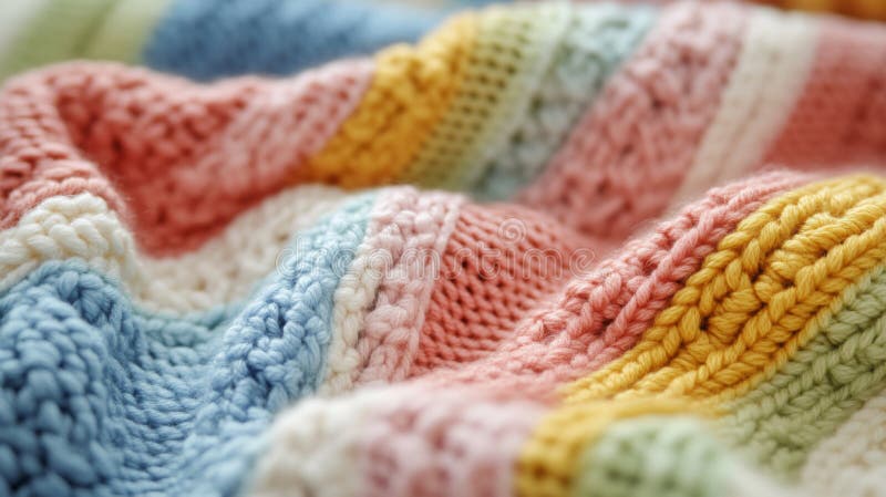 Soft Pastel Knitted Fabric Texture Close Up Stock Illustration ...