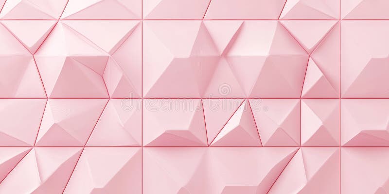 Soft Pastel Pink Background with a Futuristic Triangular Block Structure. the 3D Tile Pattern on ...