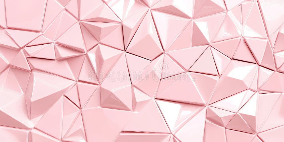Soft Pastel Pink Background with a Futuristic Triangular Block Structure. the 3D Tile Pattern on ...