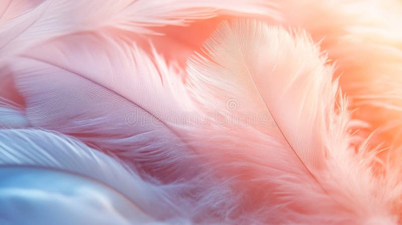 Soft Pastel Pink and Blue Bird Feathers Stock Illustration ...