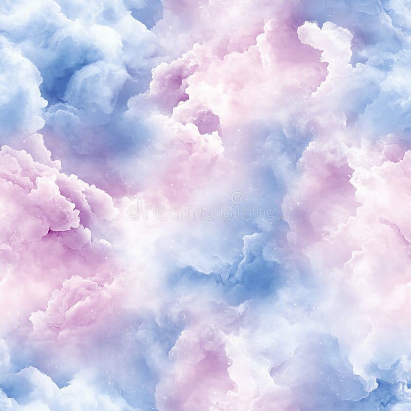 Soft Pastel Pink and Blue Clouds Pattern with Dreamy Sky Texture Stock ...