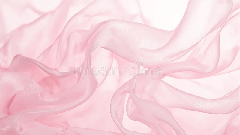 Soft Pastel Pink Chiffon Fabric with Diaphanous Layers Creating Subtle Gradients Stock ...