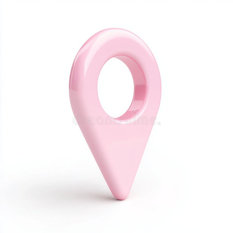 Soft Pastel Pink 3D Location Pin Icon for Creative Projects Stock ...