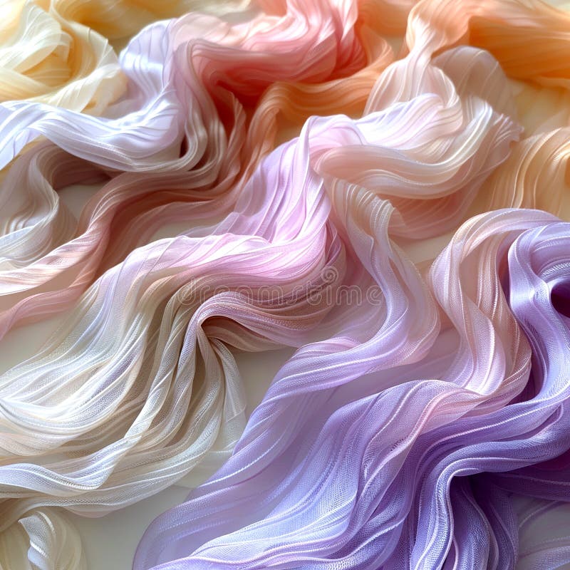 Soft Pastel Ribbons Flowing Gracefully in Gentle Waves, Creating a ...