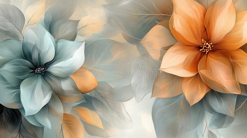 Soft Pastel Shades Enhance an Abstract Floral Pattern, Ideal for ...
