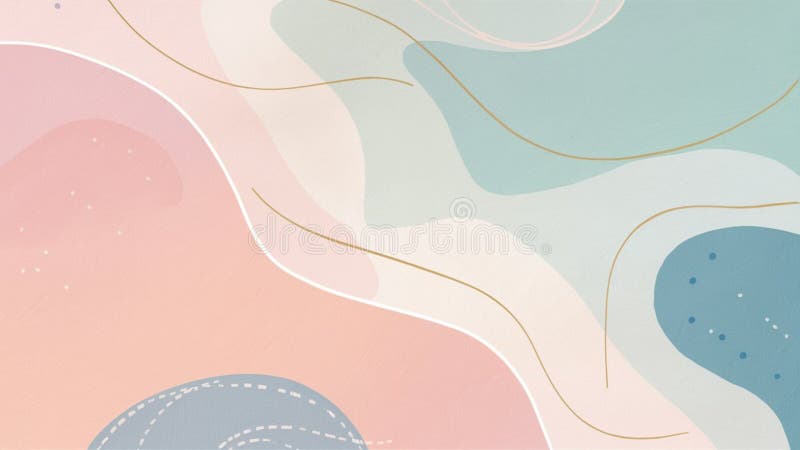 Soft Pastel Shapes with Wavy Contours and Minimal Dot Patterns Stock ...