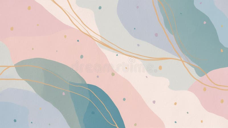 Soft Pastel Shapes with Wavy Contours and Minimal Dot Patterns Stock ...