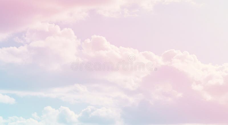 Pastel Sky Dreamy Clouds Soft Pink Blue Background Texture Airy Calm ...