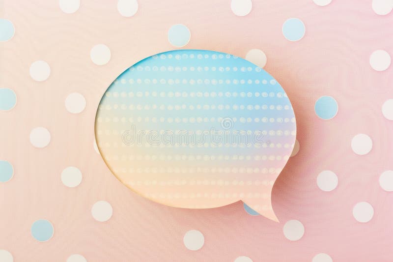 Pastel Speech Bubble Design with Polka Dot Background for Gentle ...
