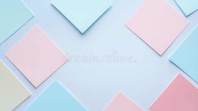 Soft Pastel Squares Background Minimalist Mockup Template with White ...