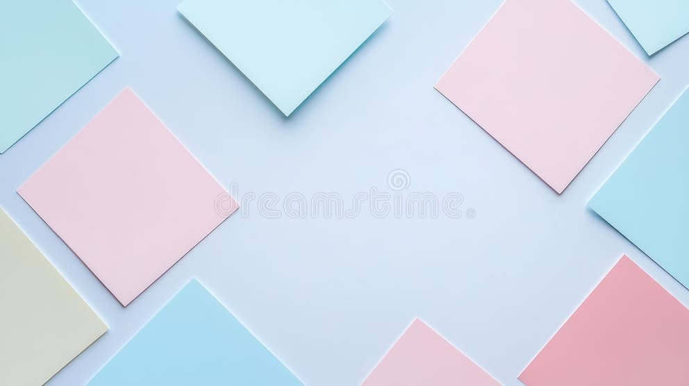 Soft Pastel Squares Background Minimalist Mockup Template with White ...