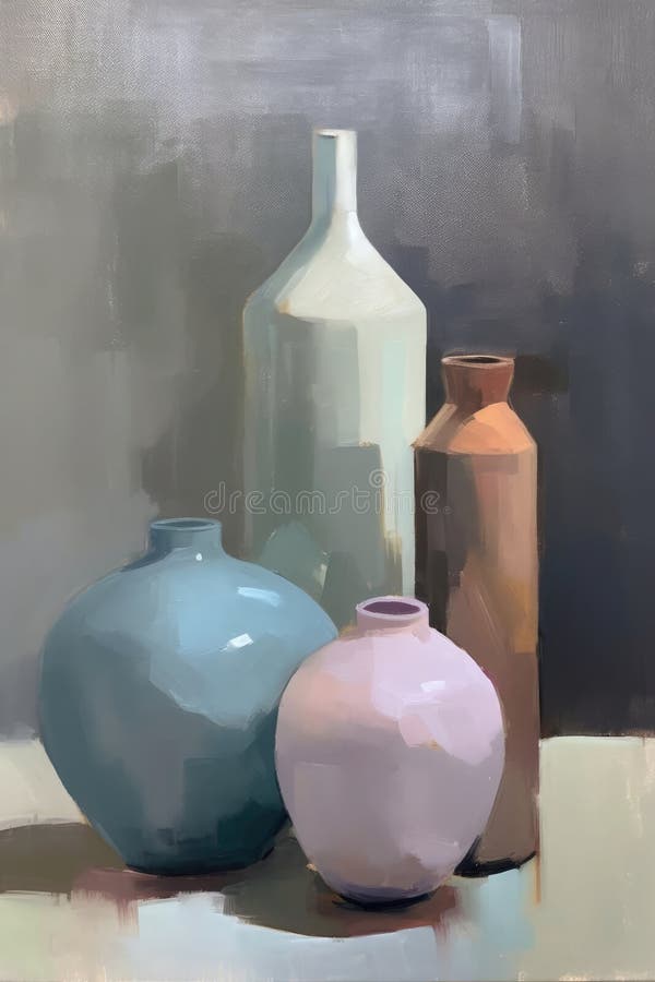 Soft Pastel Still Life Painting for Invitations and Posters. Stock ...