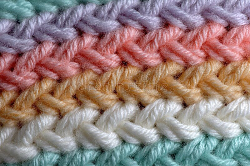 Soft Pastel Striped Crochet Texture Background. Stock Illustration - Illustration of yarn ...