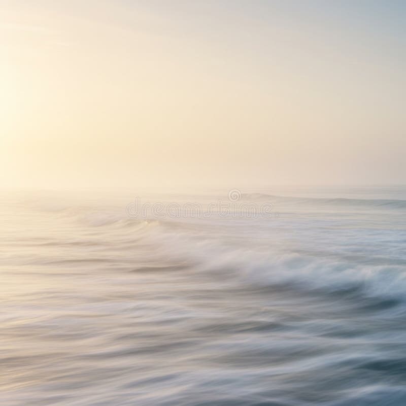 Soft Pastel Sunrise Over Calm Ocean Waves Stock Illustration ...