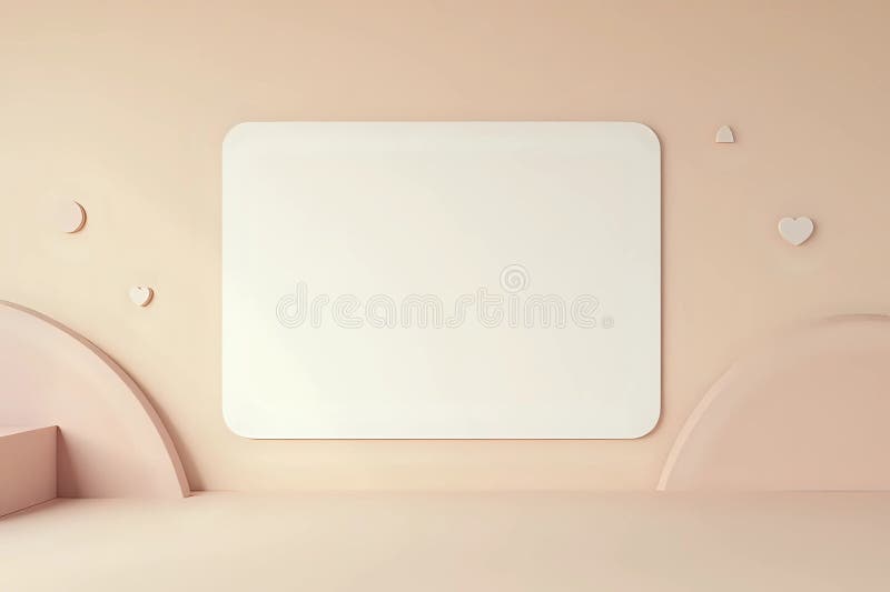 A Soft, Pastel-toned Photo of a Blank Menu Board on a Pastel Beige Wall ...
