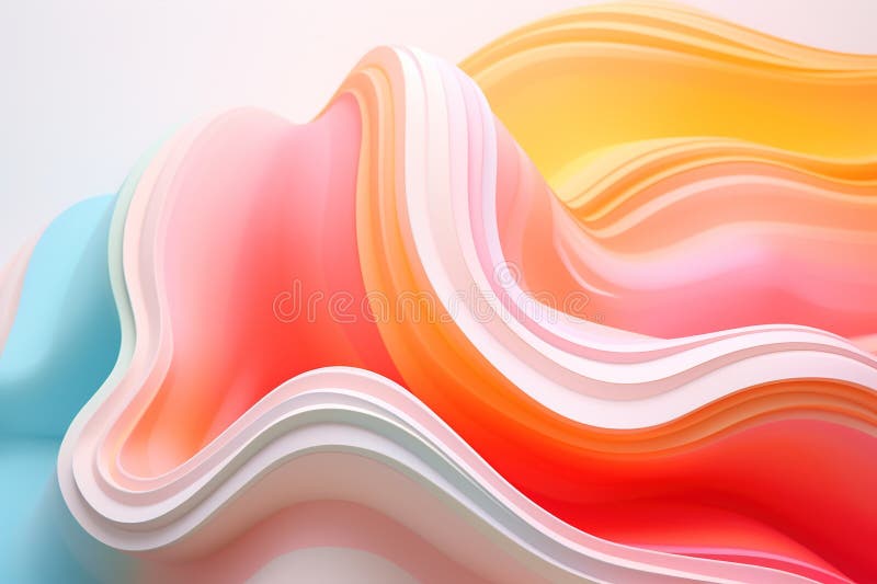 Soft Pastel Waves Blend in a Smooth, Flowing Abstract Design, Ideal for ...