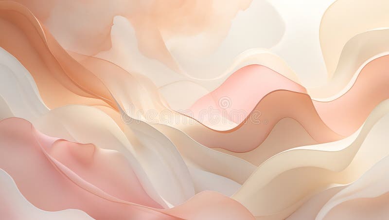 Soft Pastel Waves Flowing Abstract Background with Gentle Curves and Subtle Gradients Stock ...