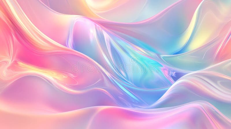 Soft Pastel Waves in Gentle Color Flow Stock Illustration ...