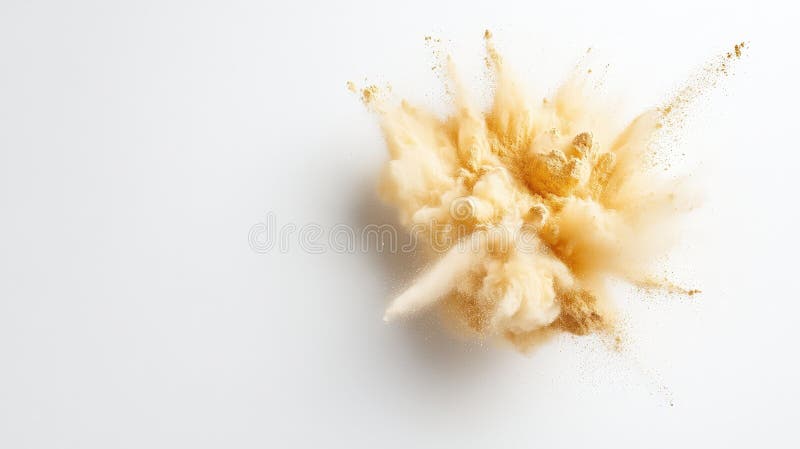 Soft Pastel Yellow Powder Explosion Spreading Cloud Midair Stock ...