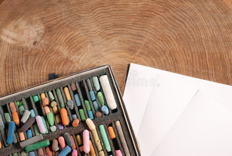 Soft Pastels for Artists and Drawing Paper Stock Image - Image of ...
