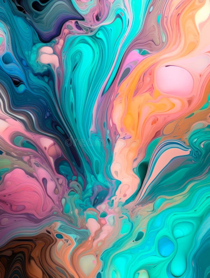 "Soft Pastels": Create a Fluid Art Image Using Soft Pastel Colors, Such ...