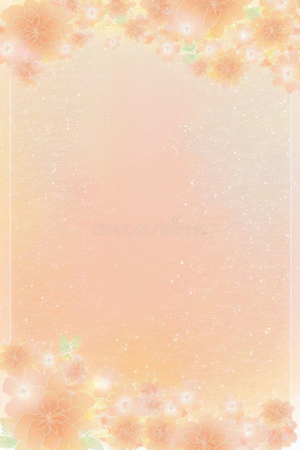 Soft Peach Background Glitter Silhouettes Flowers Vertical Mobile ...