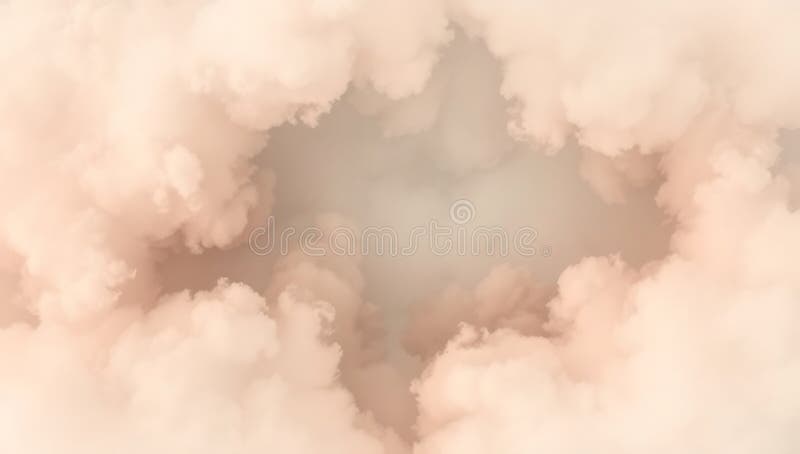 Soft Peach Clouds Forming a Central Opening Stock Illustration - Illustration of peaceful ...