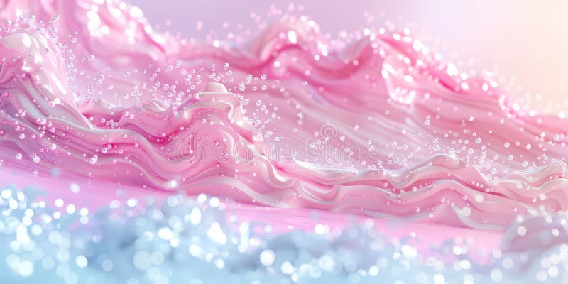 Soft Pink Abstract Waves with Floating Bubbles Creating a Dreamy and Delicate Atmosphere Stock ...