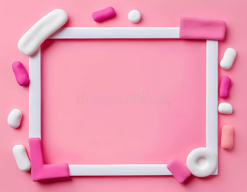 Soft Pink Background Showcases a Playful Rectangular Frame Made of ...
