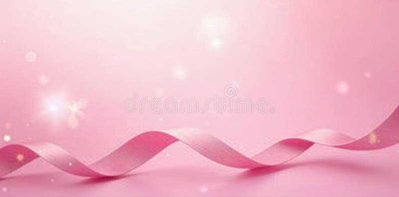 Soft Pink Background, Subtle Ribbon Outline, Gentle Glow , Pink, Light ...