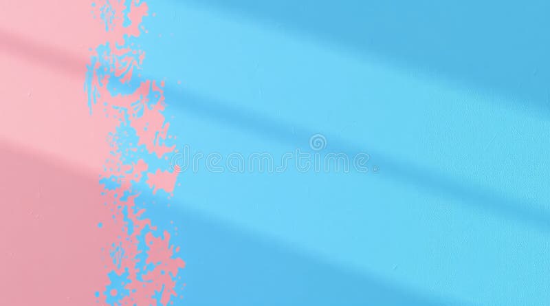 Soft Pink and Blue Wall with Textured Vertical Divide and Light Shadows ...