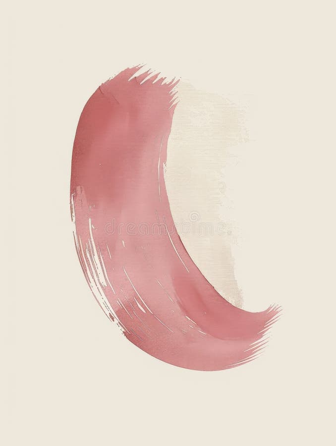Soft Pink Brushstroke Curving Gracefully on a Light Background Stock ...
