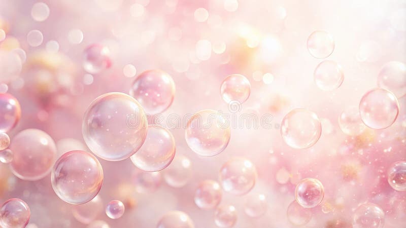 Soft Pink Bubbles Floating in a Dreamlike Setting. Generative AI Stock ...
