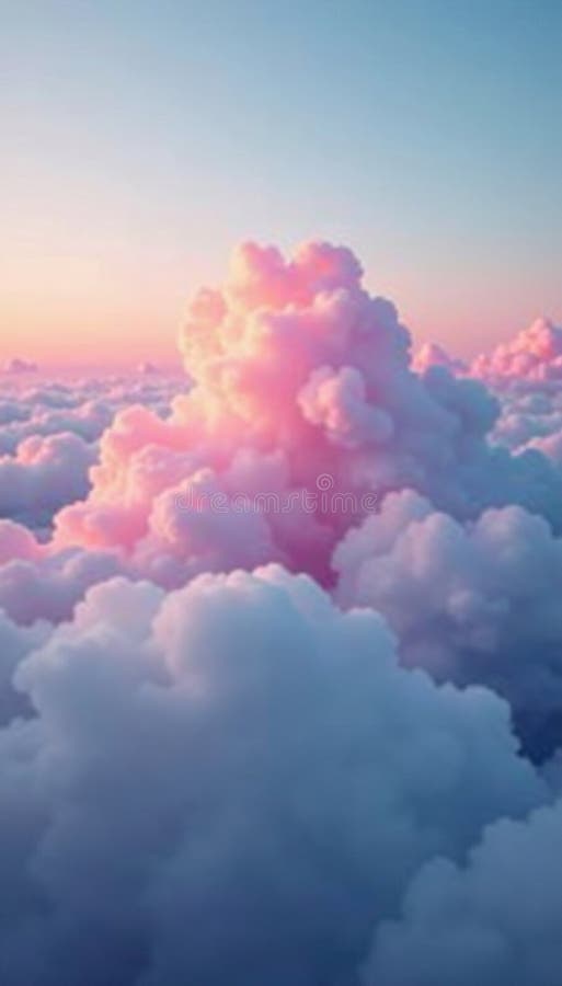 Soft Pink Clouds Float Gently Across the Sky at Dawn Soft Focus Gentle ...
